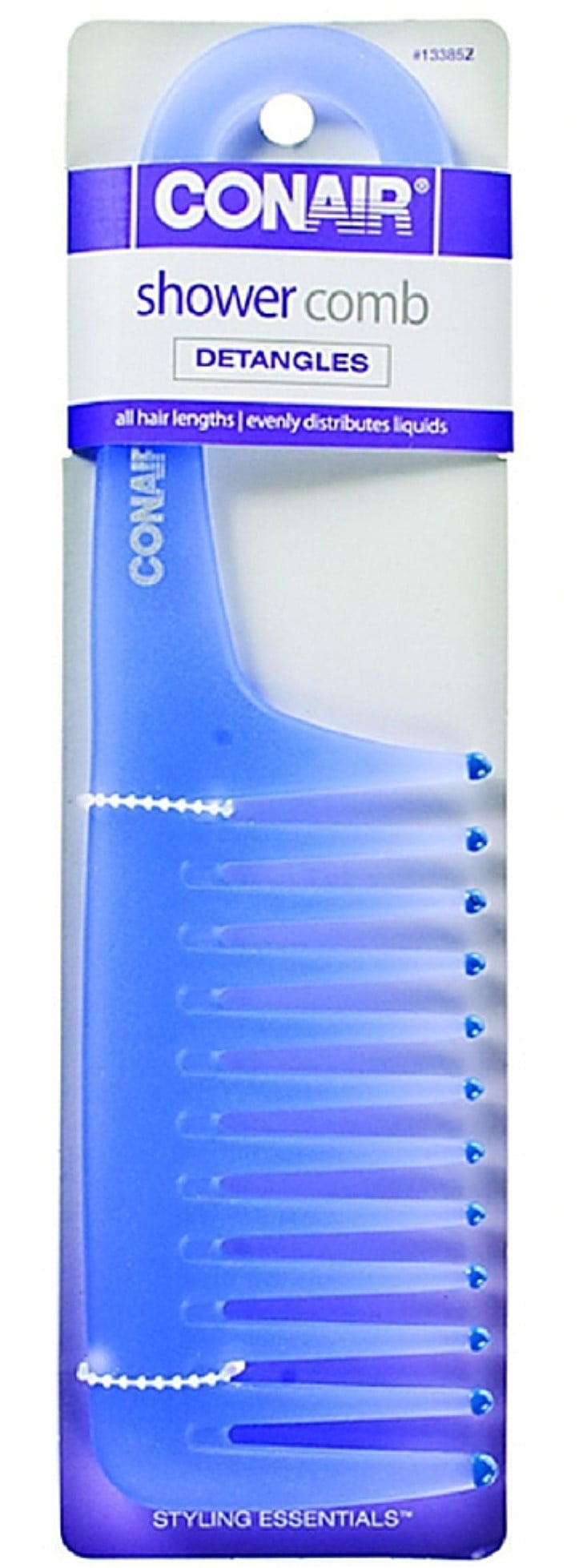 Conair Hanging Shower Comb for Detangling Wet Hair, with Easy Grip ...