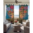 Abstract Colorful Flower Blackout Curtains for Bedroom Living Room ...