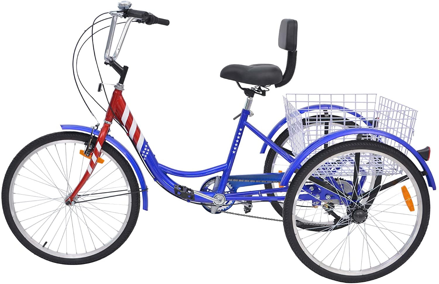 Adult Tricycle 7 Speed, Adult Trike 24 inch Trike with Shopping Basket ...