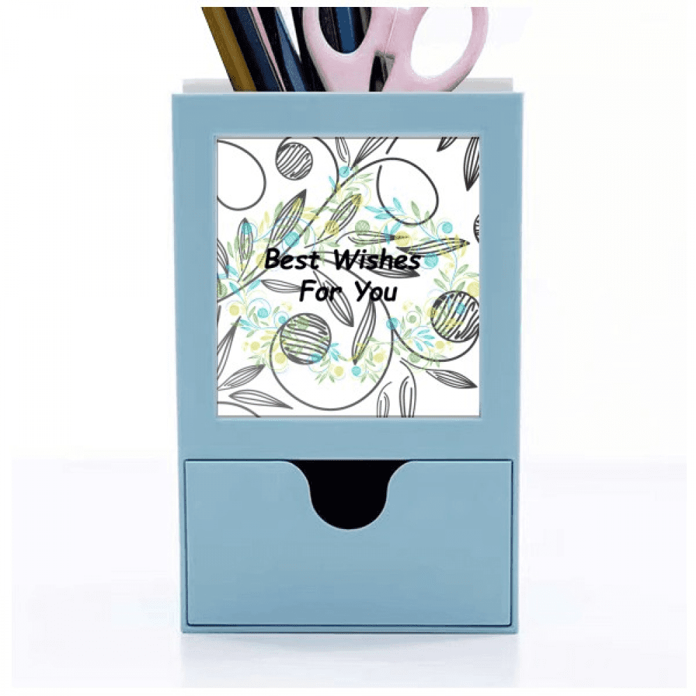 fresh flowers drawing best wish Desk Supplies Organizer Pen Holder Card ...