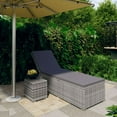 vidaXL Patio Lounge Chair Sunlounger Sunbed with Cushion Table Poly ...