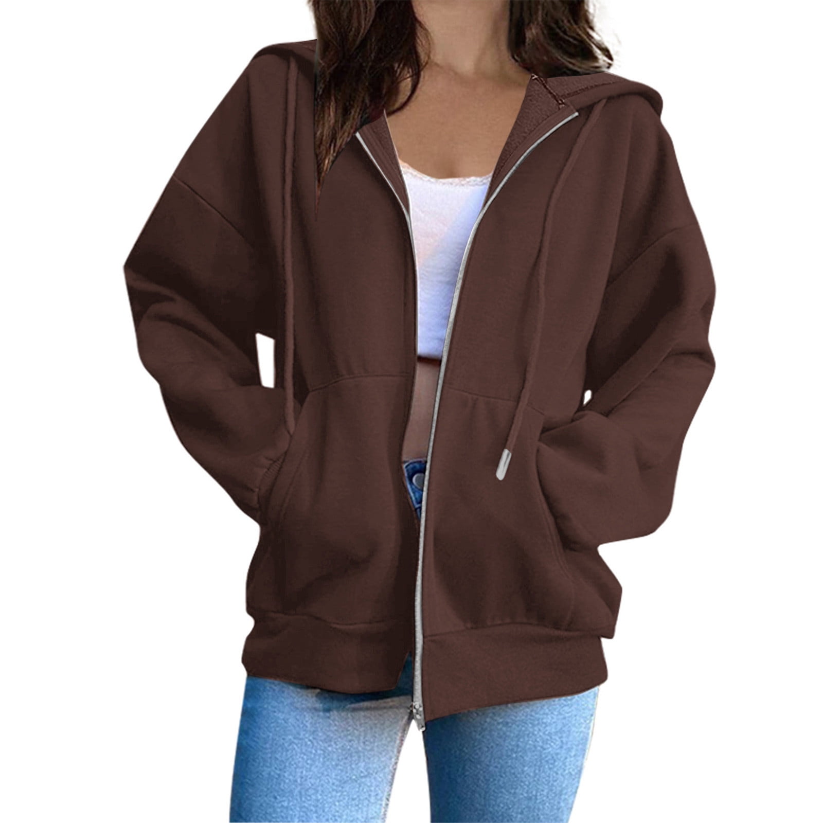 Click here for Timegard Hoodies For Women Oversized Zip Up Loose... prices