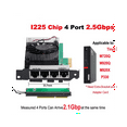 I225 Chips 4 Port 2.5G RJ45 Network Adapter PCIe X4 4 Port 100/1000M ...