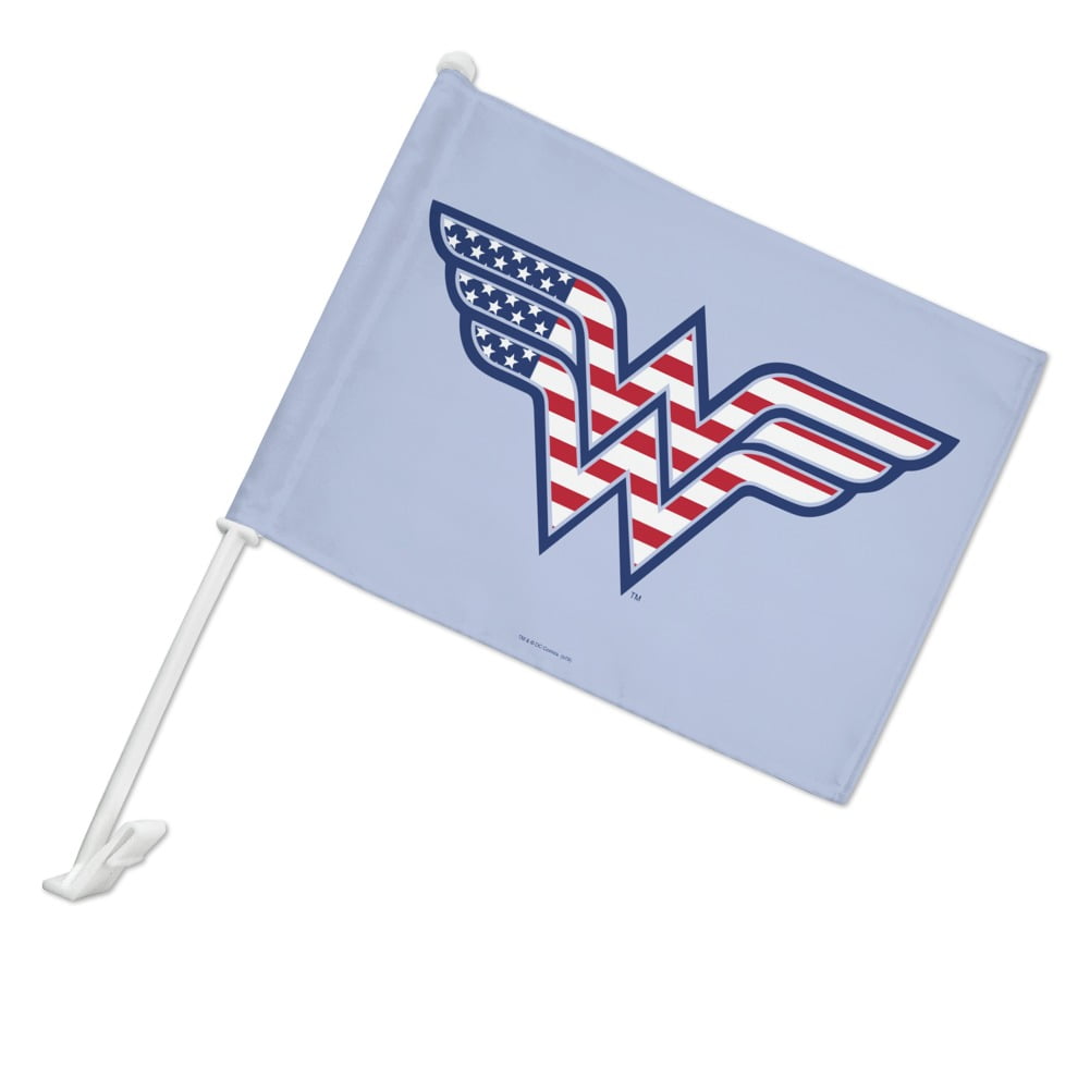 Wonder Woman USA American Flag Logo Car Truck Flag with Window Clip On ...