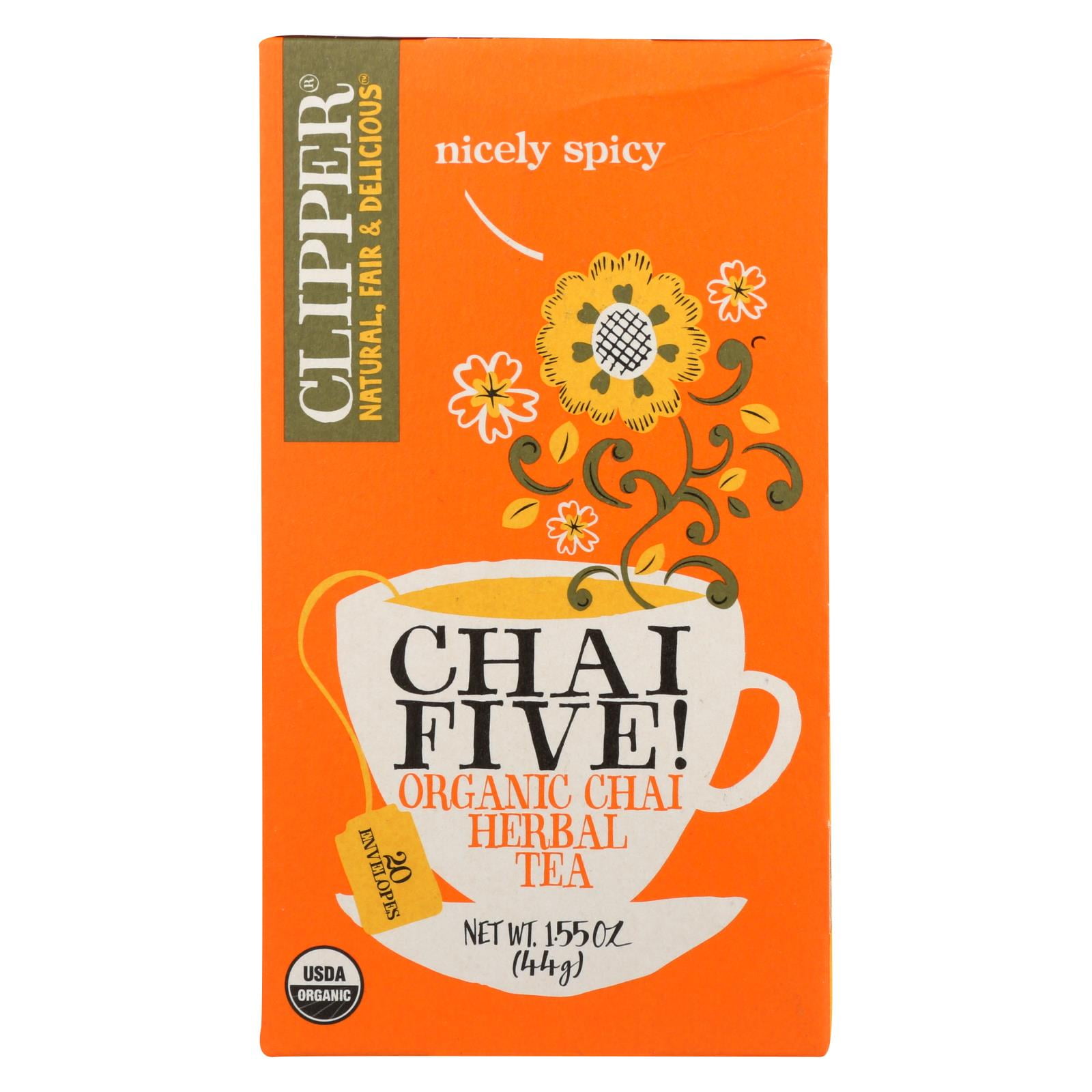 Clipper Chai Five Organic Chai Herbal Tea, 20 Count - Walmart.com