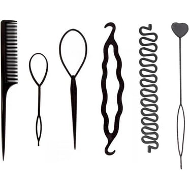 19 Pcs Hair Braiding Tool, DIY Hair Styling Tool Kit Updo Ponytail ...