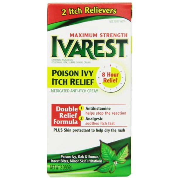 Ivarest Maximum Strength Poison Ivy Itch Double Relief Cream, 2 oz, 2 ...