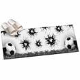 Black White Football Grassland Rectangle Area Rug 2x6ft,Living Room Rug ...