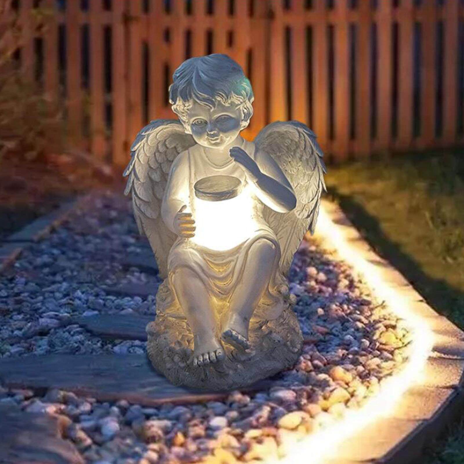 Garden Angel Statue Solar Power Light statue outdoor sculpture Outdoor ...