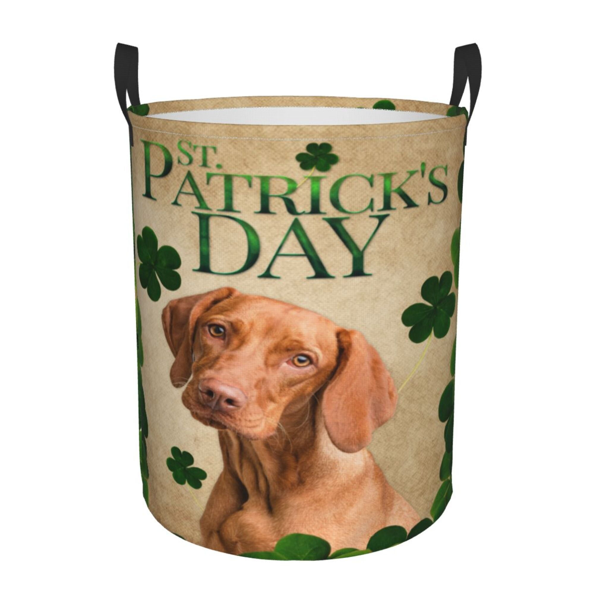 ZICANCN St. Patrick's Day Clover Labrador Laundry Basket Organizer ...