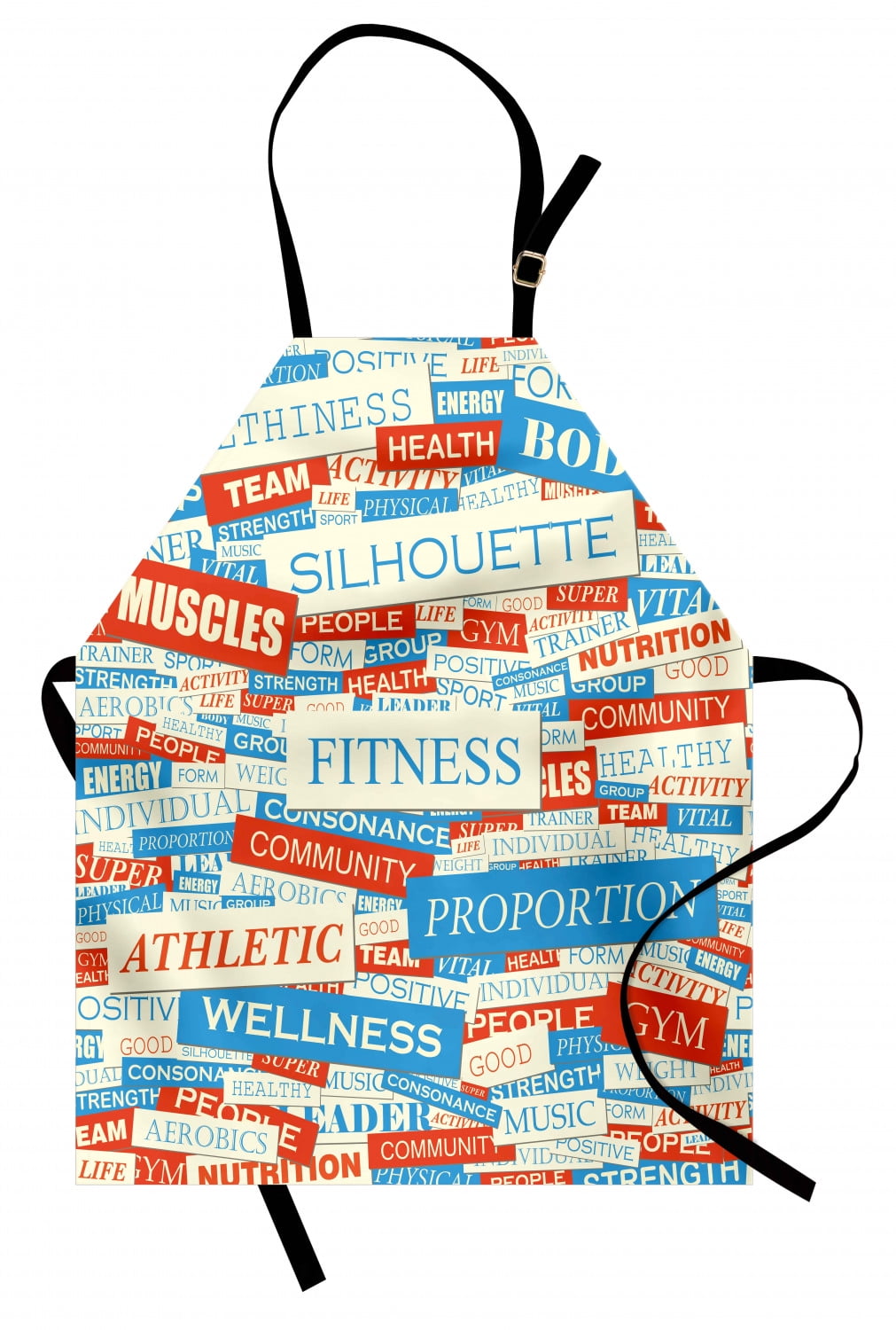 Fitness Apron Collage of Words Physical Activity Healthiness Nutrition ...