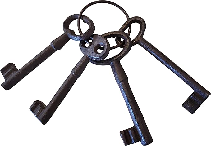 Pirate Jailer Keys Large Cast Iron Rustic Hanging Keys (Old Western ...
