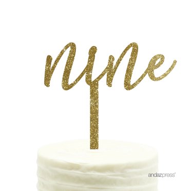Gold Glitter Script Number One Acrylic Birthday Cake Topper - Walmart.com