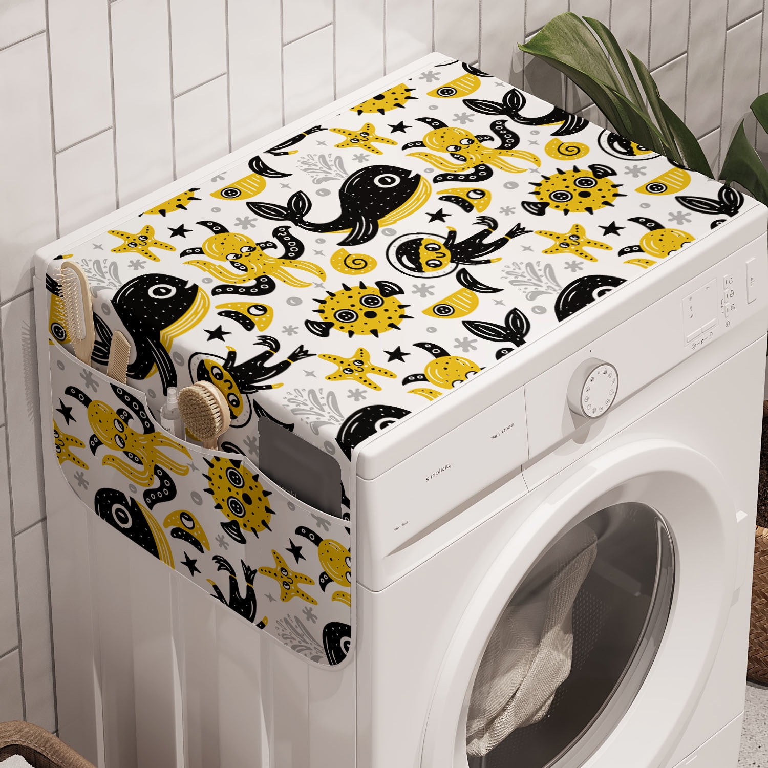 Fish Washing Machine Organizer, Underwater Fish Starfish Octopus Whale ...