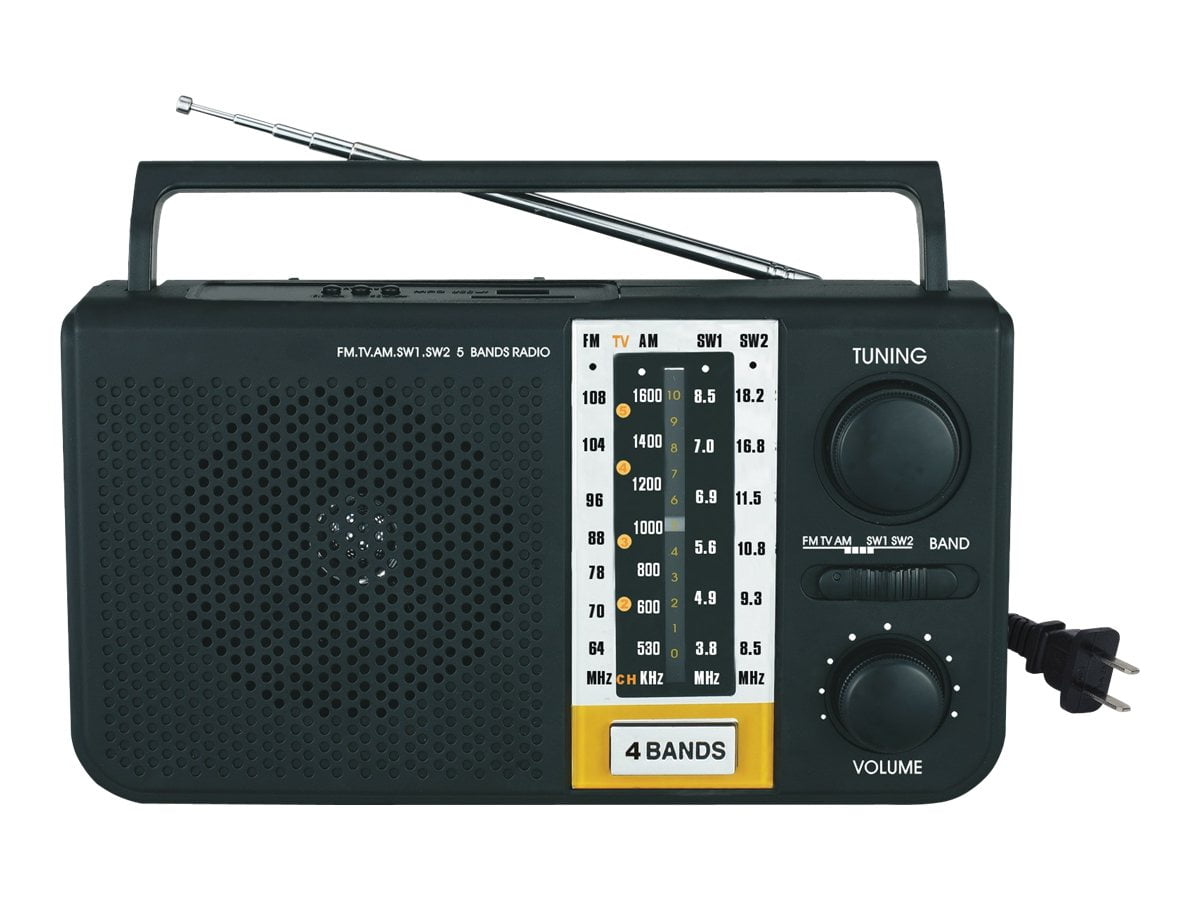 Mini Portable AM/FM/SW1/SW2/TV 5 Bands Radio with Built-In SD & USB ...