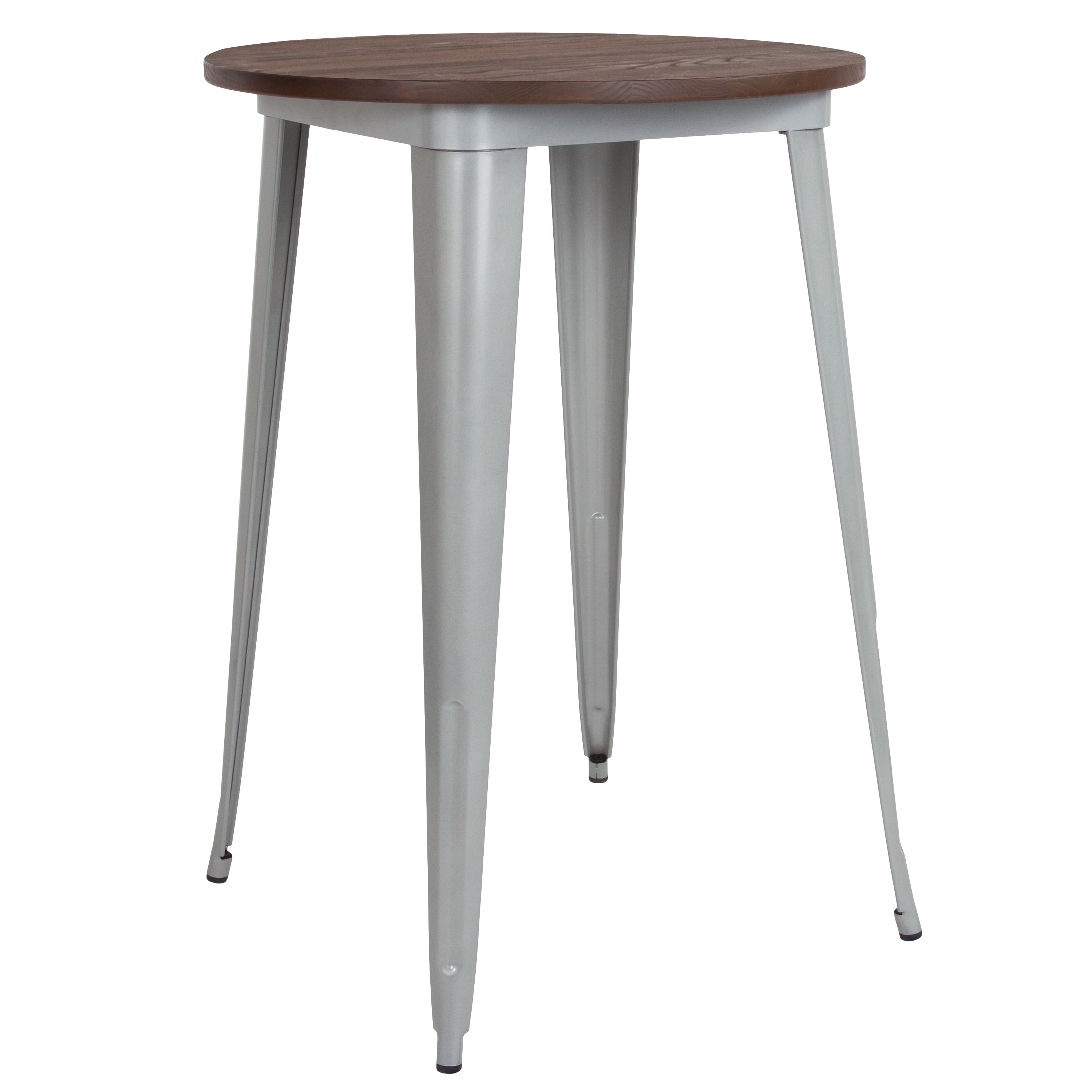 Flash Furniture 30" Round Silver Metal Indoor Bar Height Table with ...