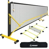 Patiassy 22 FT Pickleball Net Set with Wheels and Pickleball Court ...