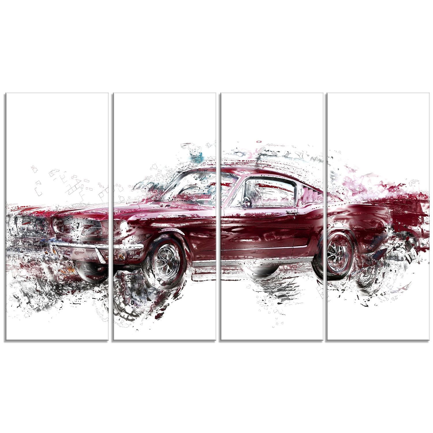 Design Art Wine Colored Muscle Car Canvas Wall Art - Walmart.ca