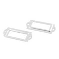 Home Metal Drawer Box Case Tag Label Card Holders Silver Tone 60 x 24mm ...