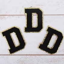 Alphabet Letter - D - Color Black - 2" Block Style - Iron On ...