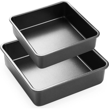 Square Cake Pan Set 6"8" Nonstick Easy Release Carbon Steel Square ...
