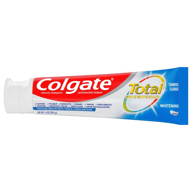 Colgate Total Whitening Travel Toothpaste, Mint Toothpaste For Travel ...