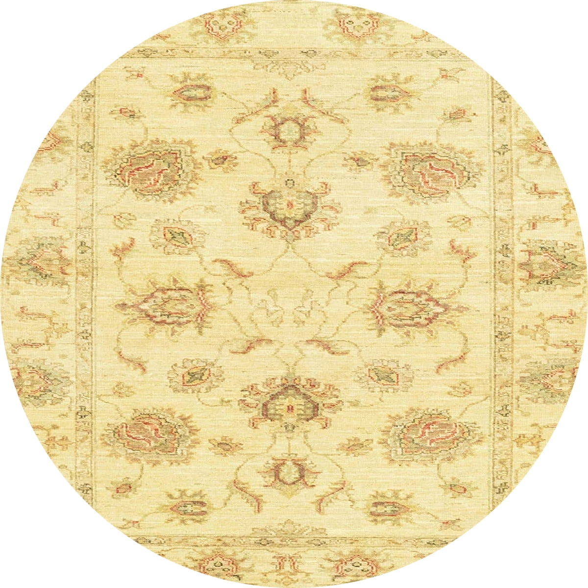 Ahgly Company Indoor Round Abstract Mustard Yellow Oriental Area Rugs ...