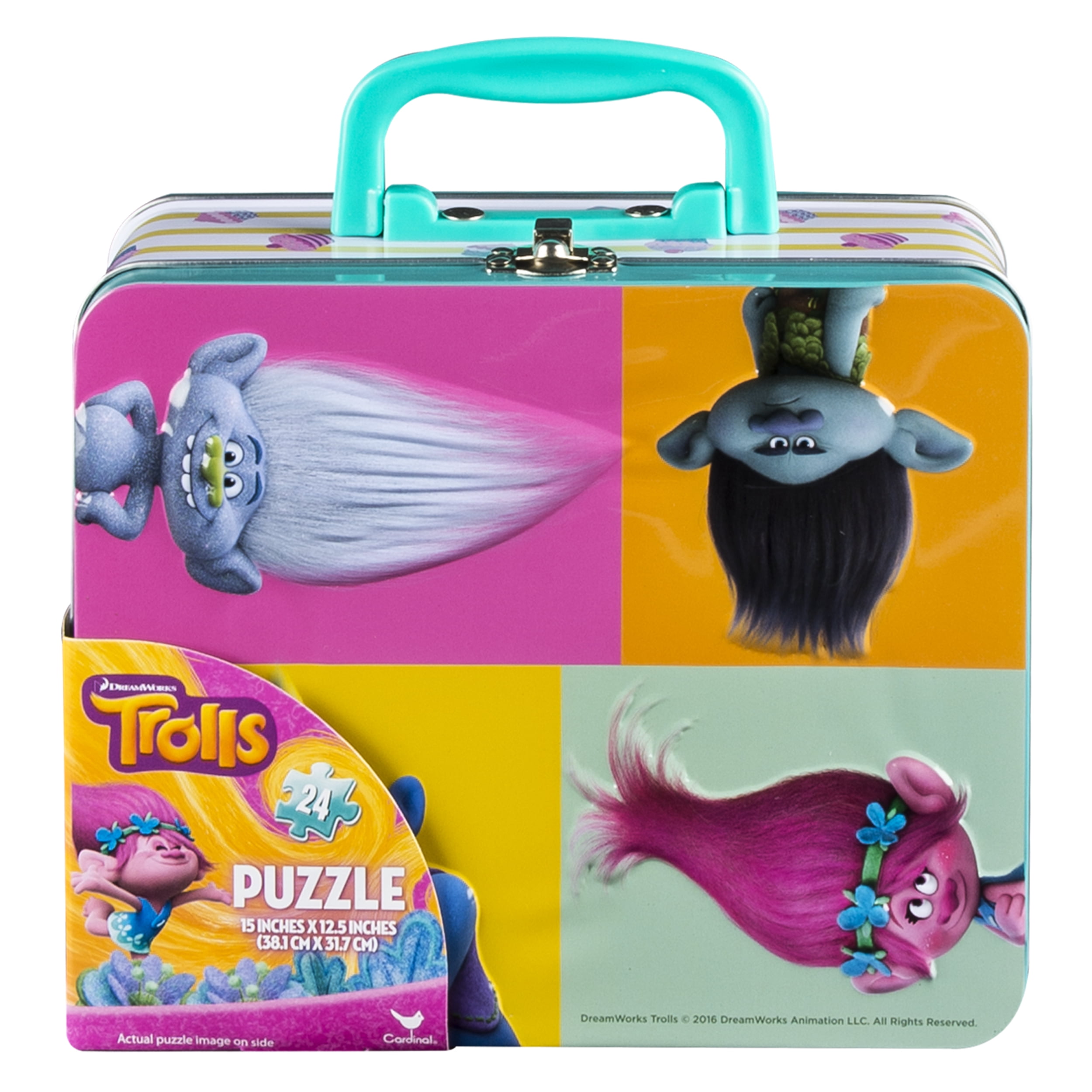 Trolls 24-Piece Jigsaw Puzzle in Tin Box with Handle - Walmart.com