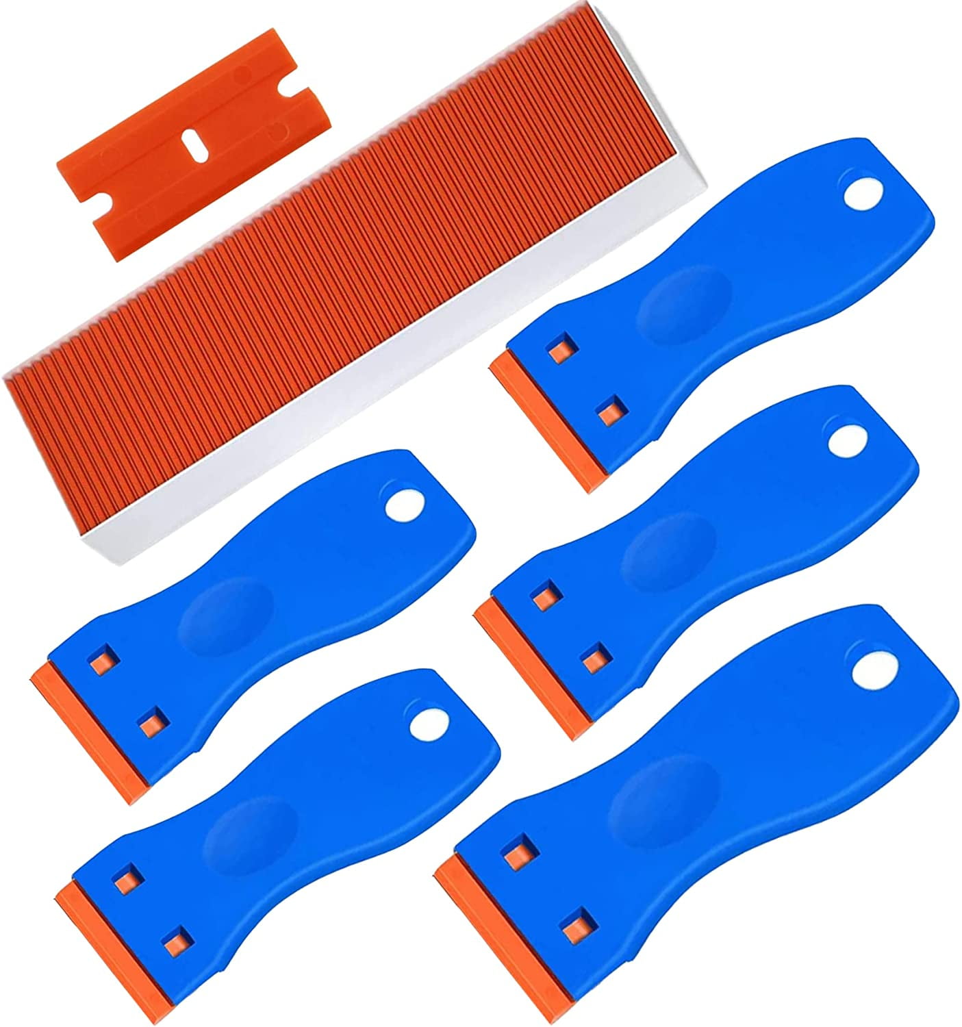 Plastic Blade Scraper, 5PCS Razor Scraper Tool 100PCS Double Edged ...