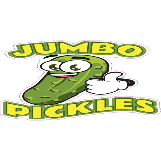 JUMBO PICKLES Concession Decal sign cart trailer stand sticker ...