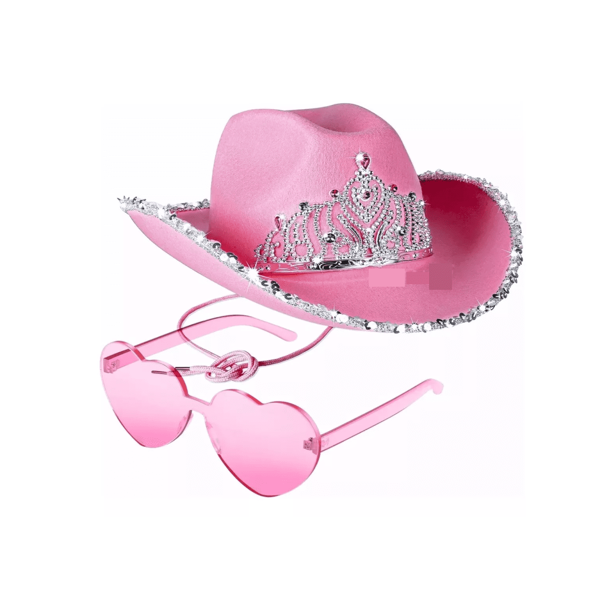 2pzs Sombrero Vaquero Disfraz Para Fiestas Y Gafas Corazón | Walmart en ...