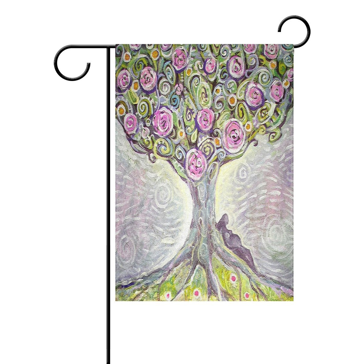 POPCreation Rose Tree of Life Garden Flag Oil Painting Artwork Outdoor ...