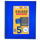 Exceed Spiral Notebook, College Ruled, 5 Subject, 160 Pages, 9" x 11 ...