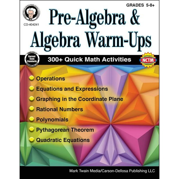 Pre-Algebra and Algebra Warm-Ups, Grades 5 - 12 - Walmart.com - Walmart.com