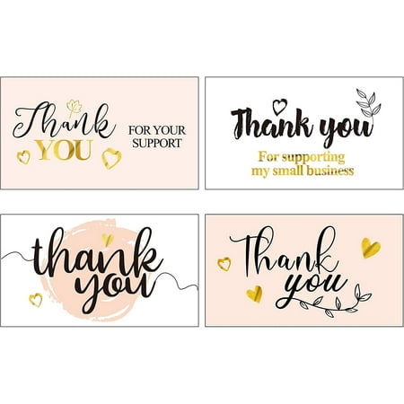 120 Pieces Thank You for Your Support Business Cards Bulk Gold Foil ...