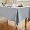 Basic Linen Textured Table Cloth, 60 x 120 Inch Chambray Blue ...