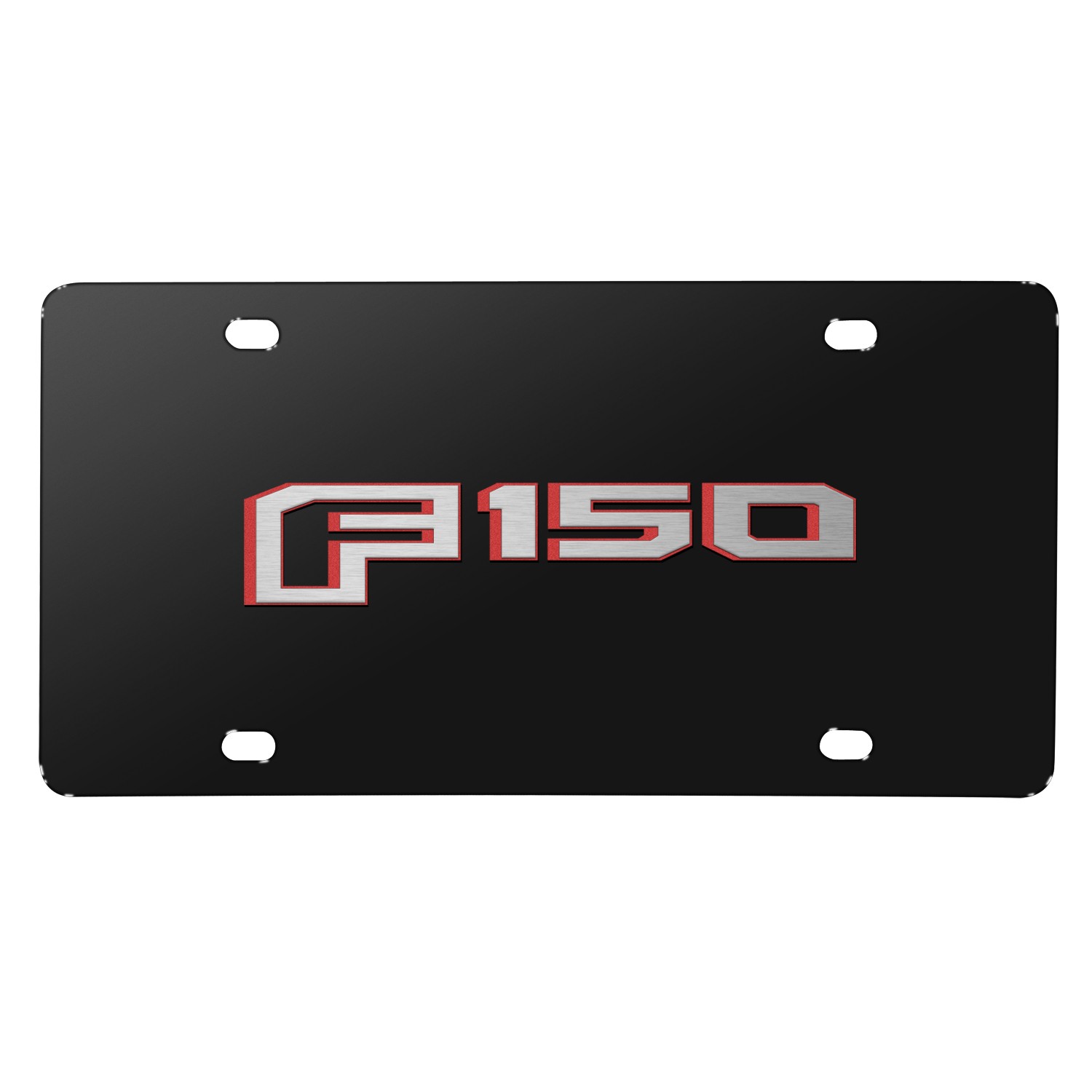 Ford F150 in Red 2015 up 3D Black Stainless Steel License Plate ...