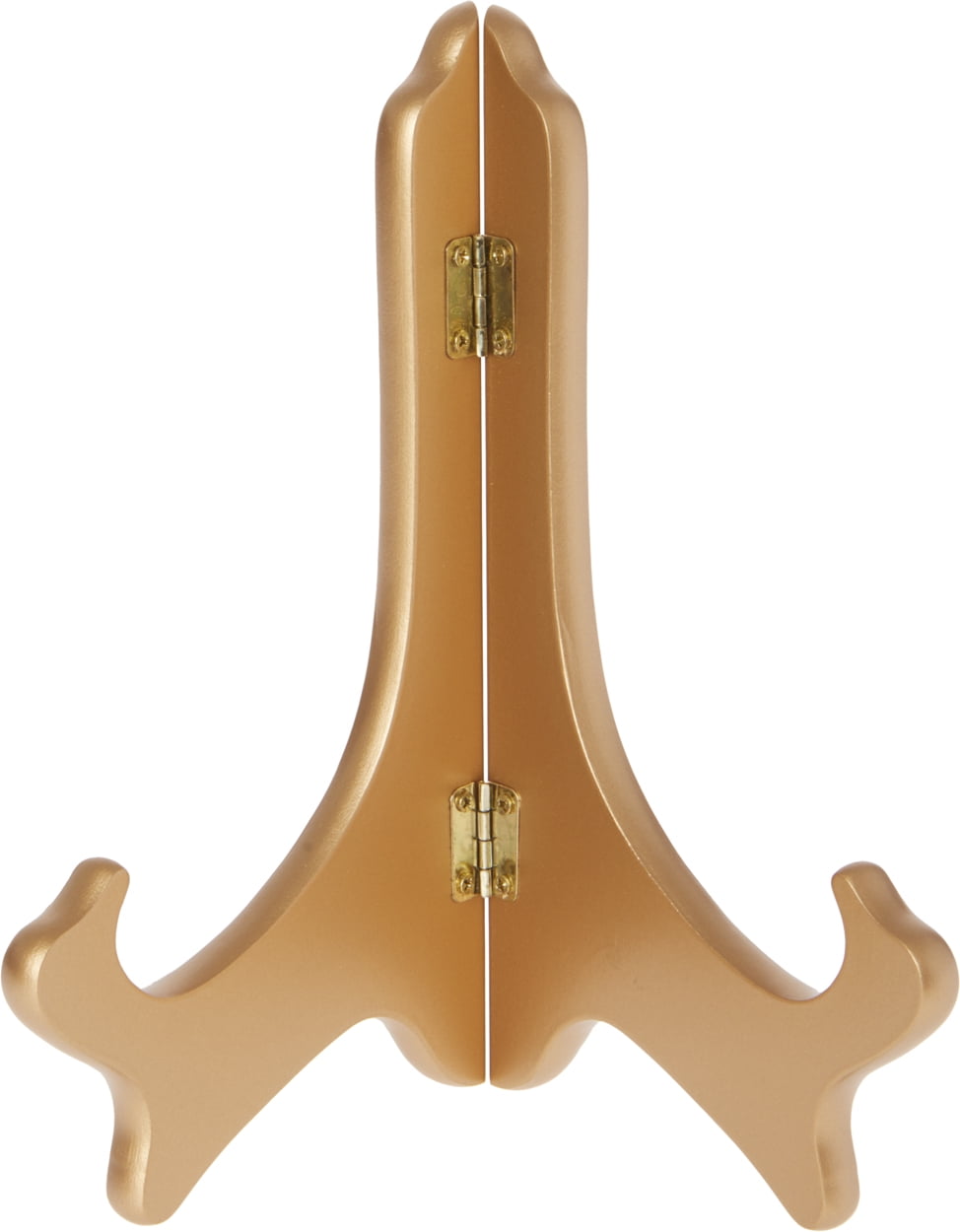 Bard's Hinged Gold-toned MDF Wood Plate Stand, 8" H x 7" W x 4.75" D ...