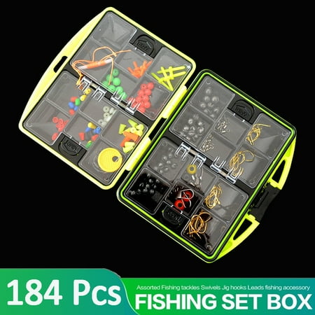 184Pcs Fishing Accessories Kit, Portable Tackle Box Including Hook ...
