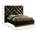 Meridian Furniture Vector King Bed, Rich Black Velvet with Polished ...