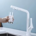 3 Way Kitchen Kitchen Sink Faucet with Pull Out Spray, White 360 ...