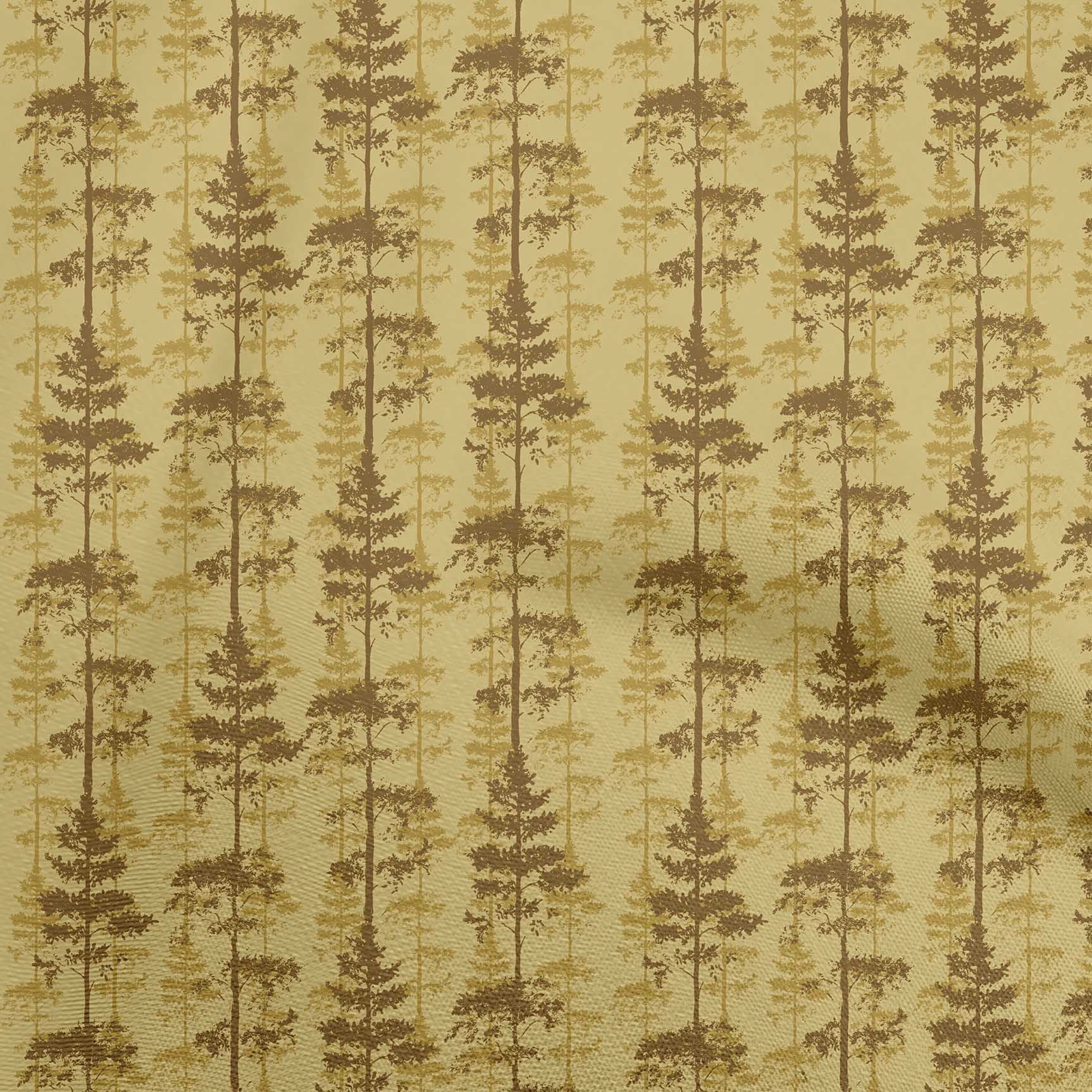 oneOone Cotton Silk Olive Green Fabric Tropical Tree Diy Clothing ...