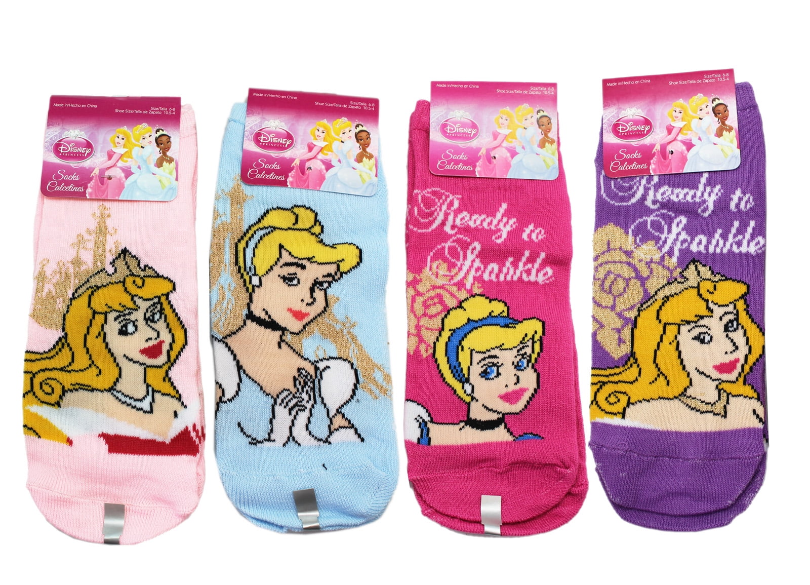 Disney Assorted Character/Color/Design Kids Socks (Size 6-8, 2 Pairs ...