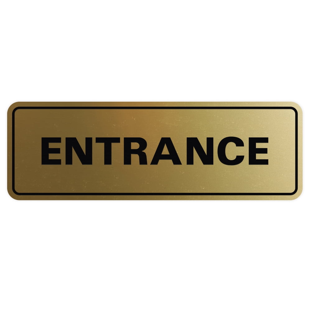 Basic ENTRANCE Door / Wall Sign - Brushed Gold - Small - Walmart.com