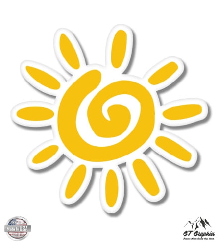 Sun - 3" Vinyl Sticker - For Car Laptop I-Pad Phone Helmet Hard Hat ...