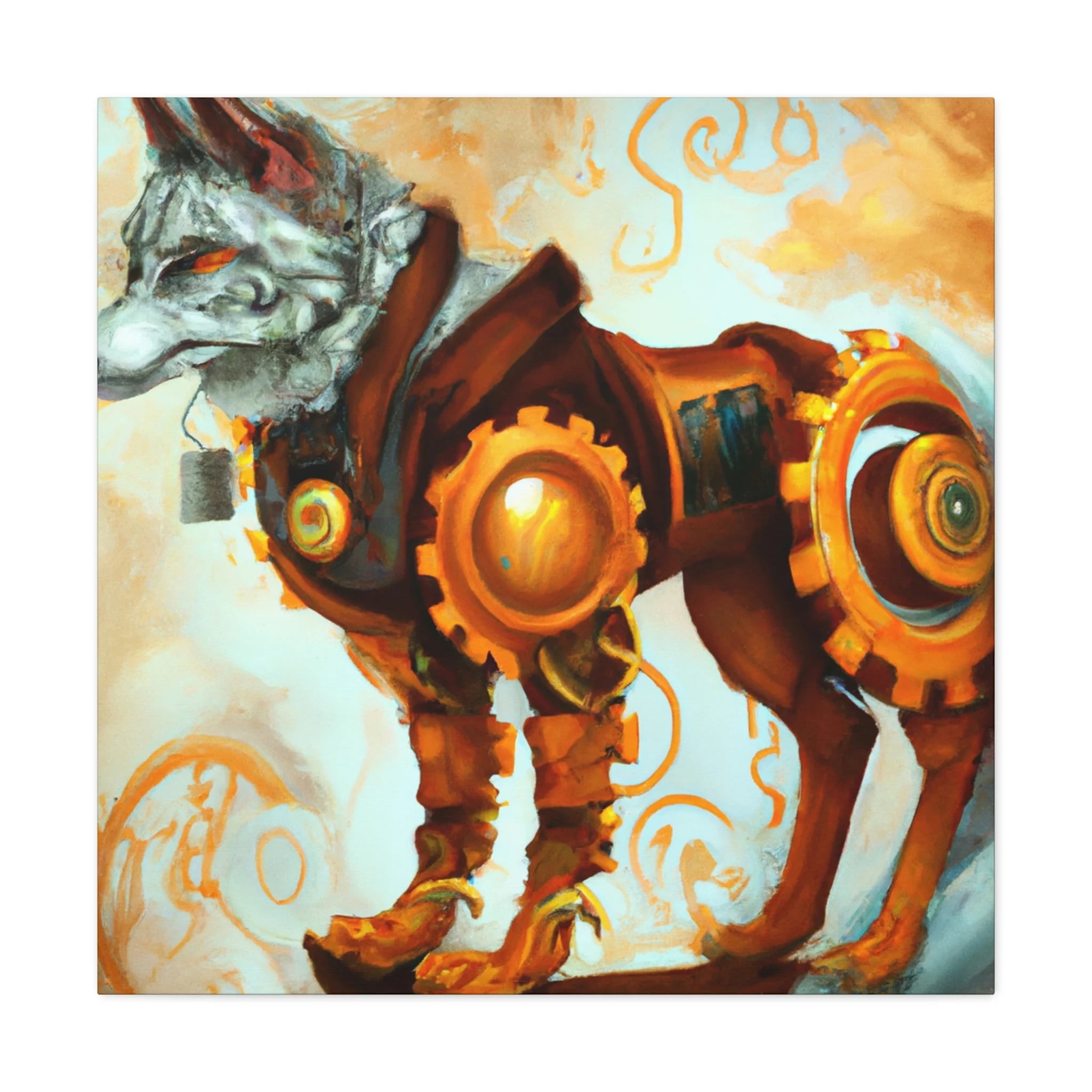 Wolf in Steam Gears - Canvas - Walmart.com
