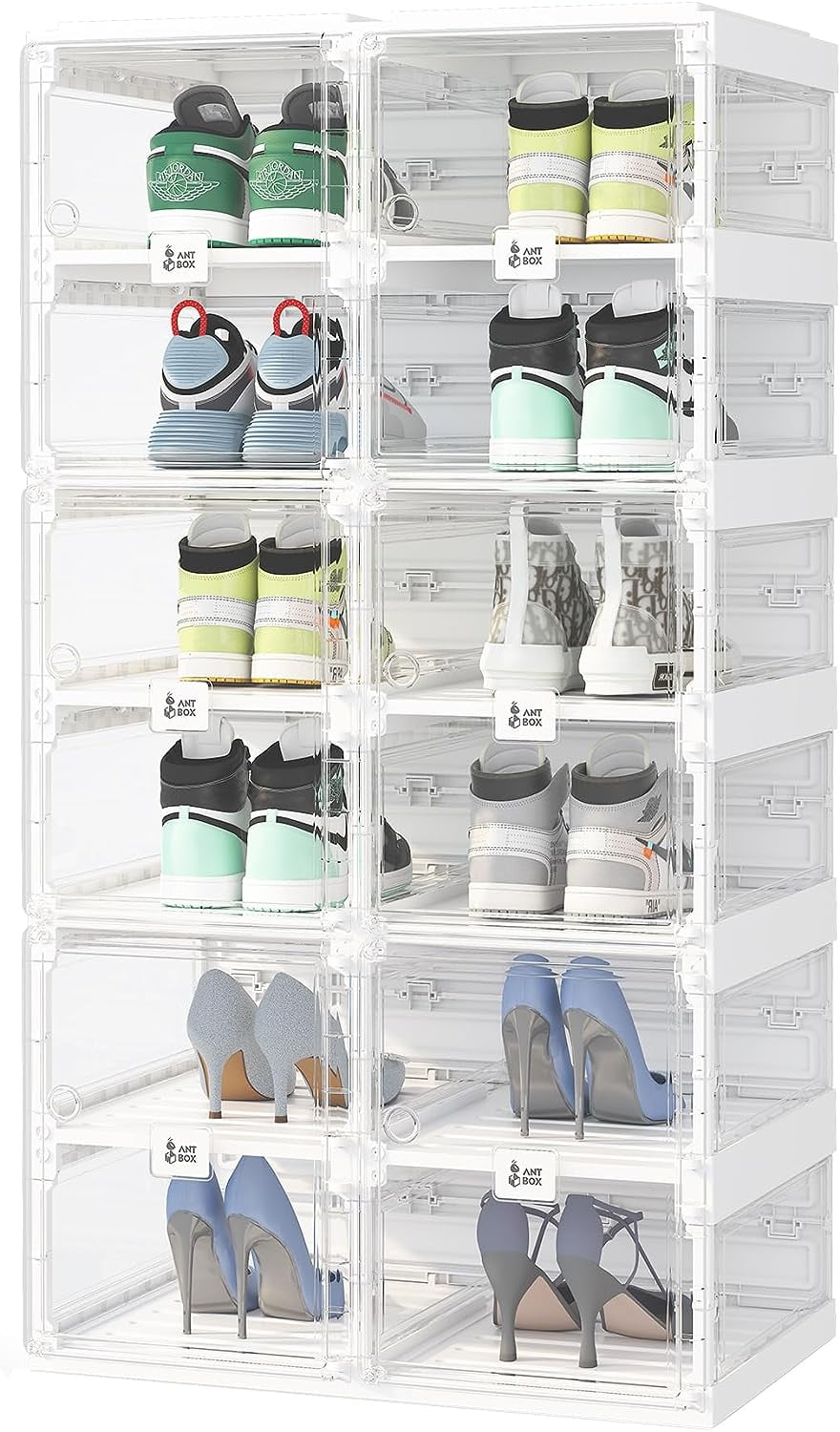 GUAIPOU Foldable Shoe Rack,Shoe Organizers for Closet Plastic Shoe ...