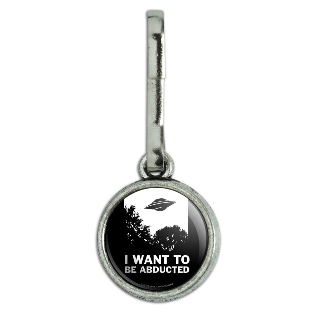 I Want to Be Abducted UFO Aliens Funny Humor Antiqued Charm Clothes ...
