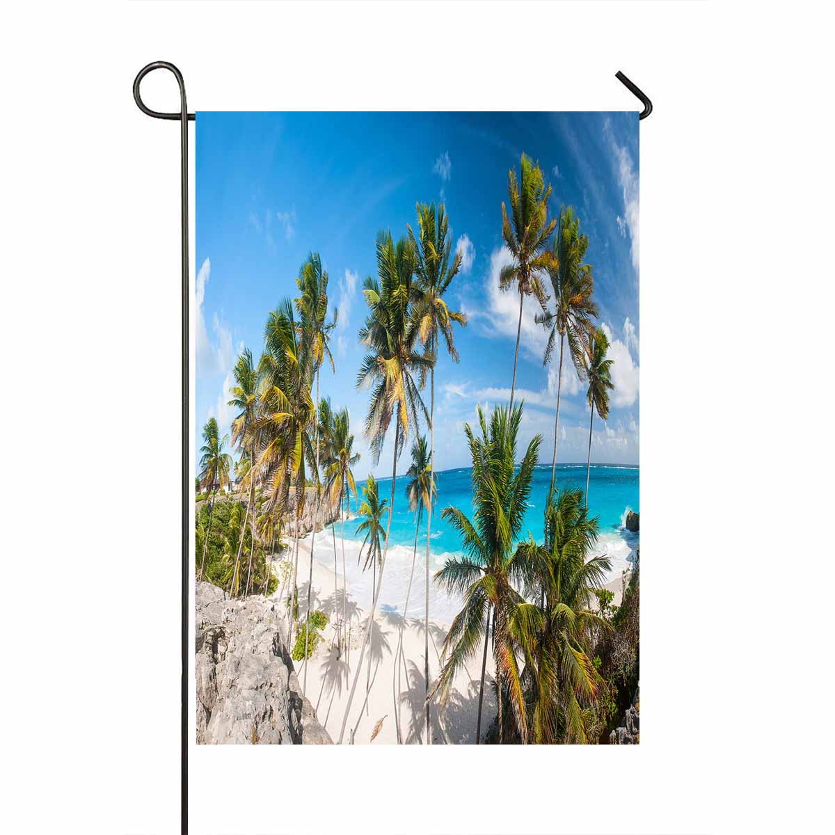 PKQWTM Beaches Caribbean Island Tropical Paradise Palms Yard Decor Home ...