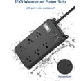 Outdoor Power Strip Weatherproof with USB C,IPX6 Waterproof Surge ...